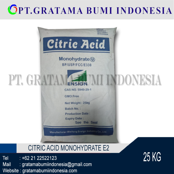 CITRIC ACID MONOHYDRATE E2 | PT. Gratama Bumi Indonesia